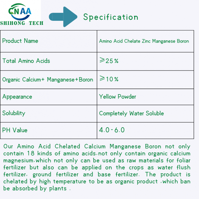 Zinc Manganese Boron Amino Acid Chelated Organic Foliar Fertilizer For